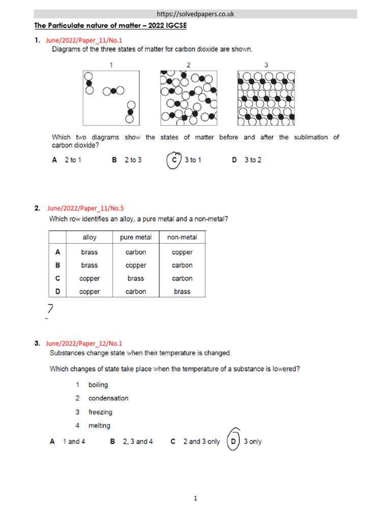 2022J The Particulate Nature of Matter IGCSE | PDF | Art