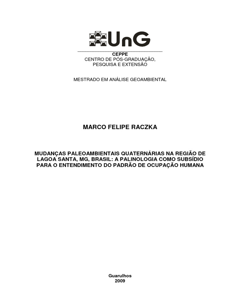 Mudanças Paleoambientais em Lagoa Santa | PDF | Holoceno | Química