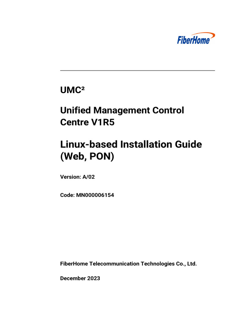 UMC Unified Management Control Centre V1R5 Linux-Based Installation ...