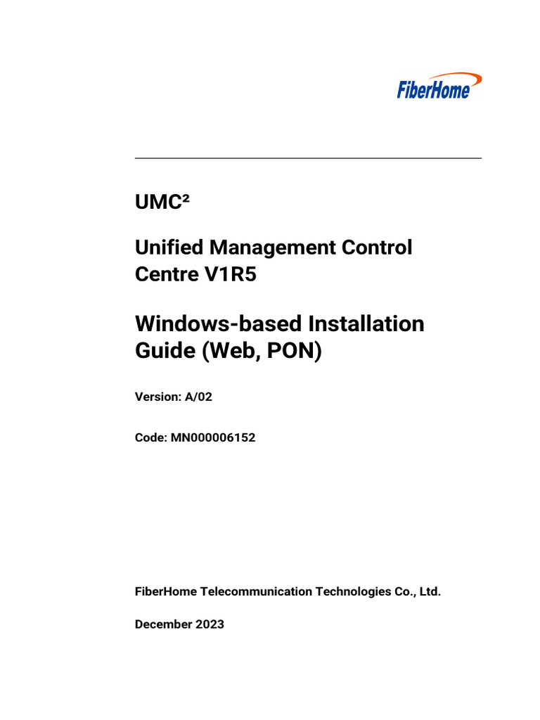 UMC Unified Management Control Centre V1R5 Windows-Based Installation ...