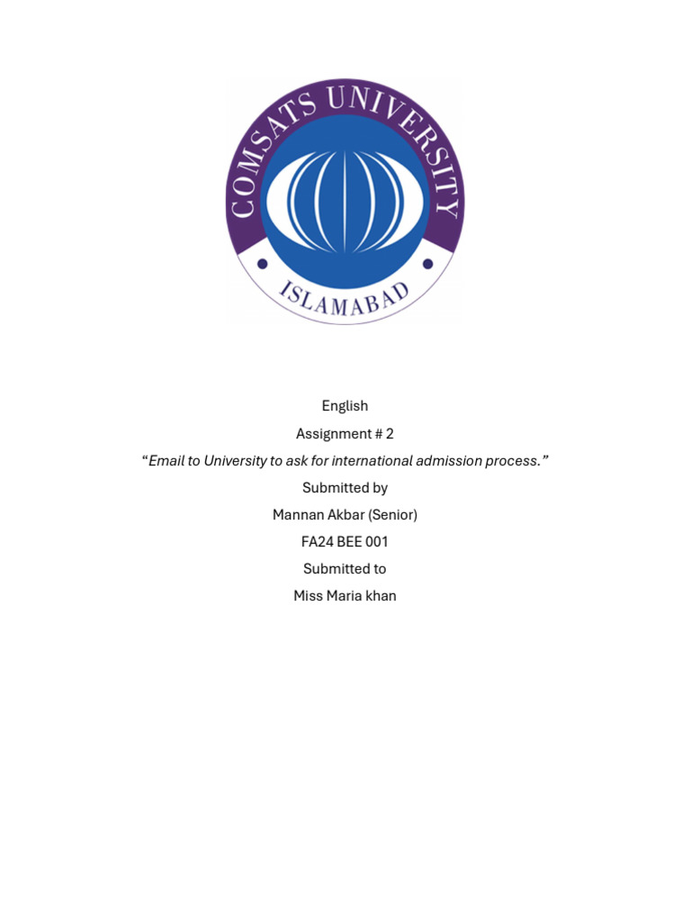 English Assignment # 2 Fa24 Bee 001 | PDF