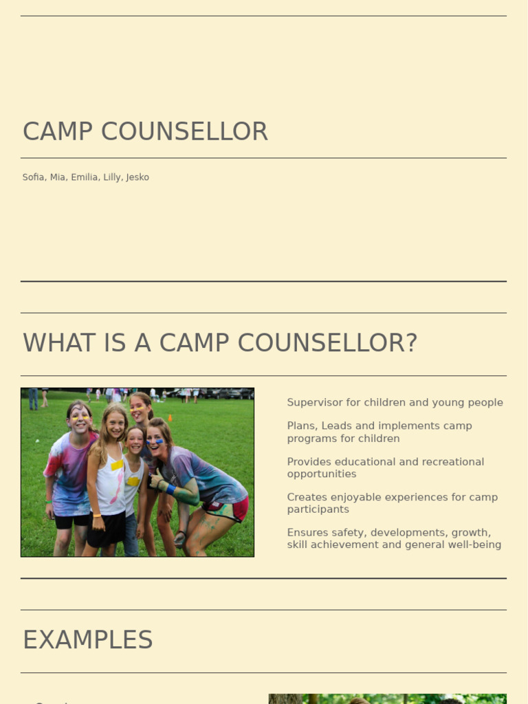 Camp Counsellor | PDF