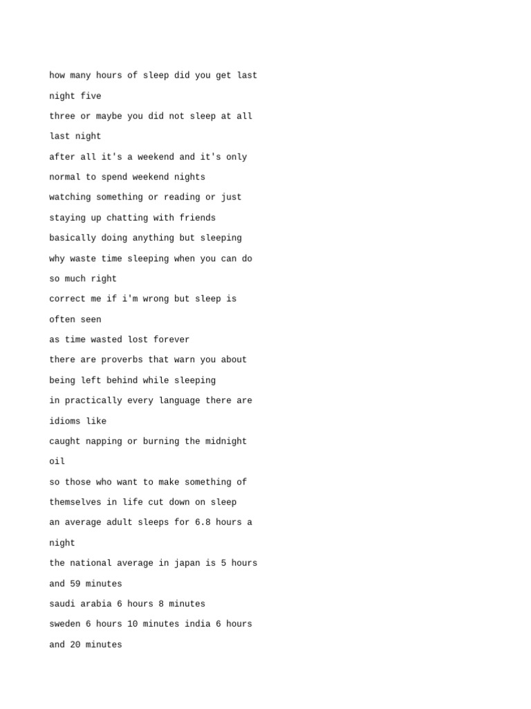 Importance of Sleep for Health | PDF | Sleep Deprivation | Sleep