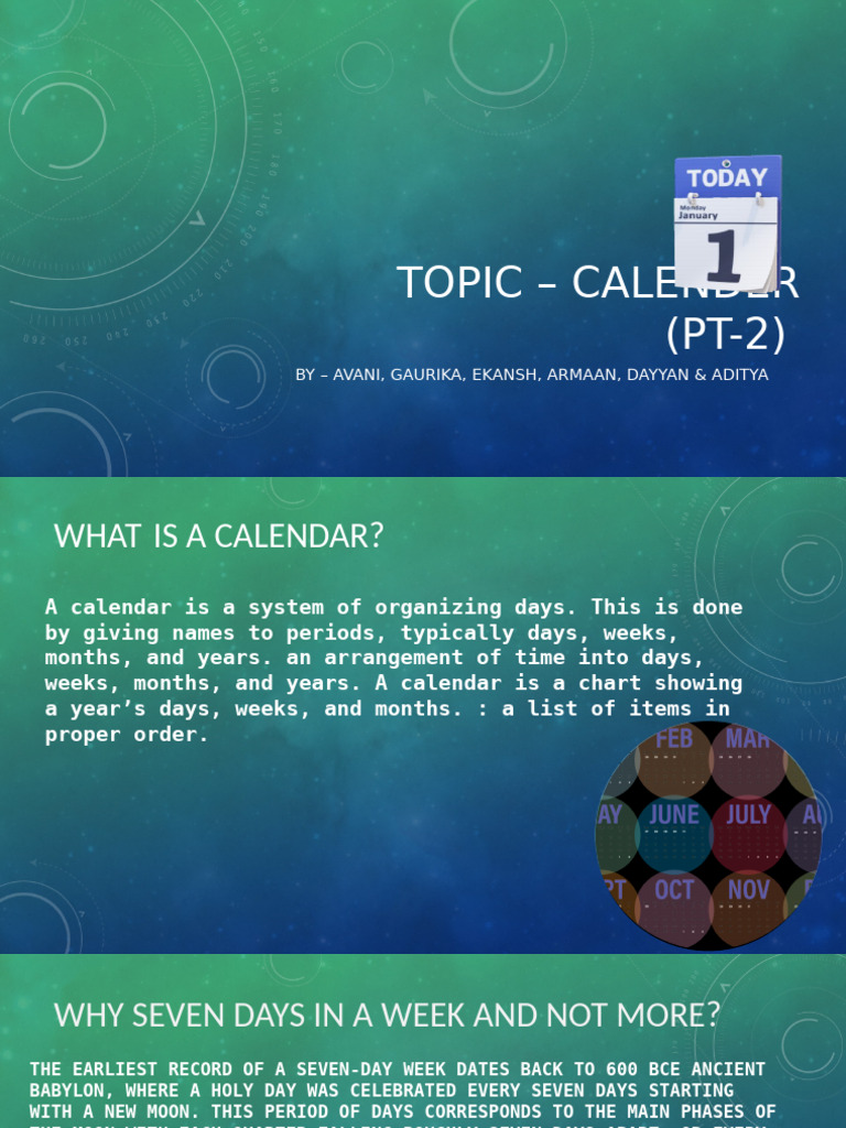 Topic - Calender | PDF