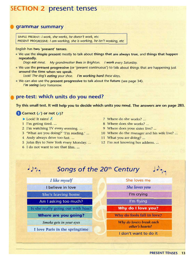 1C Present Tenses Present Continuous | PDF