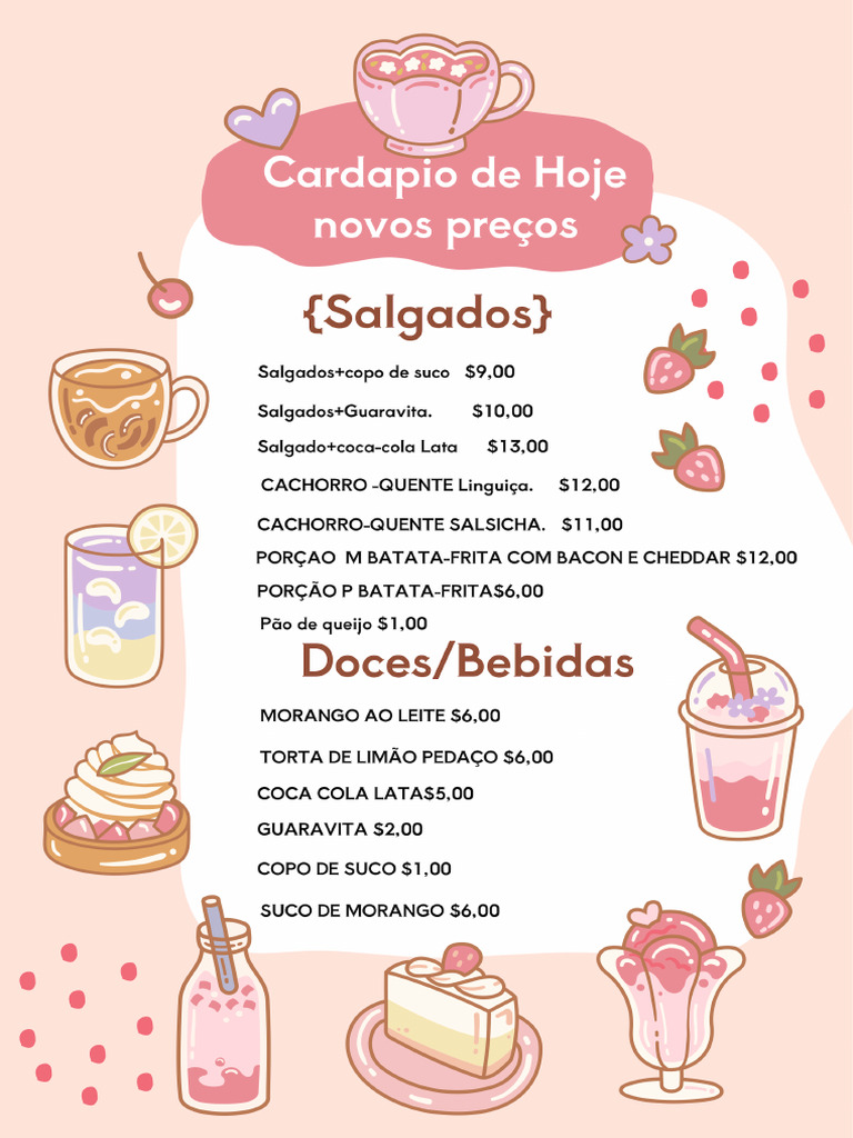 Pastel Cute Playful Illustrated Dessert Cafe Menu - 20240602 - 132331 ...