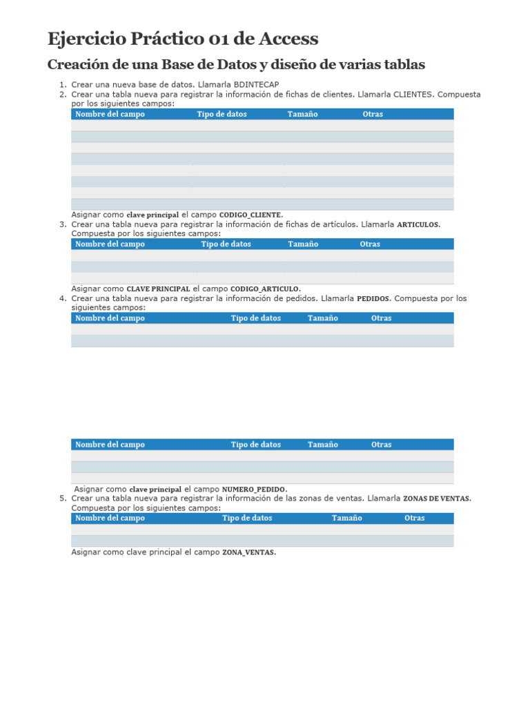 Ejercicio de Tabla Access | PDF | Informática