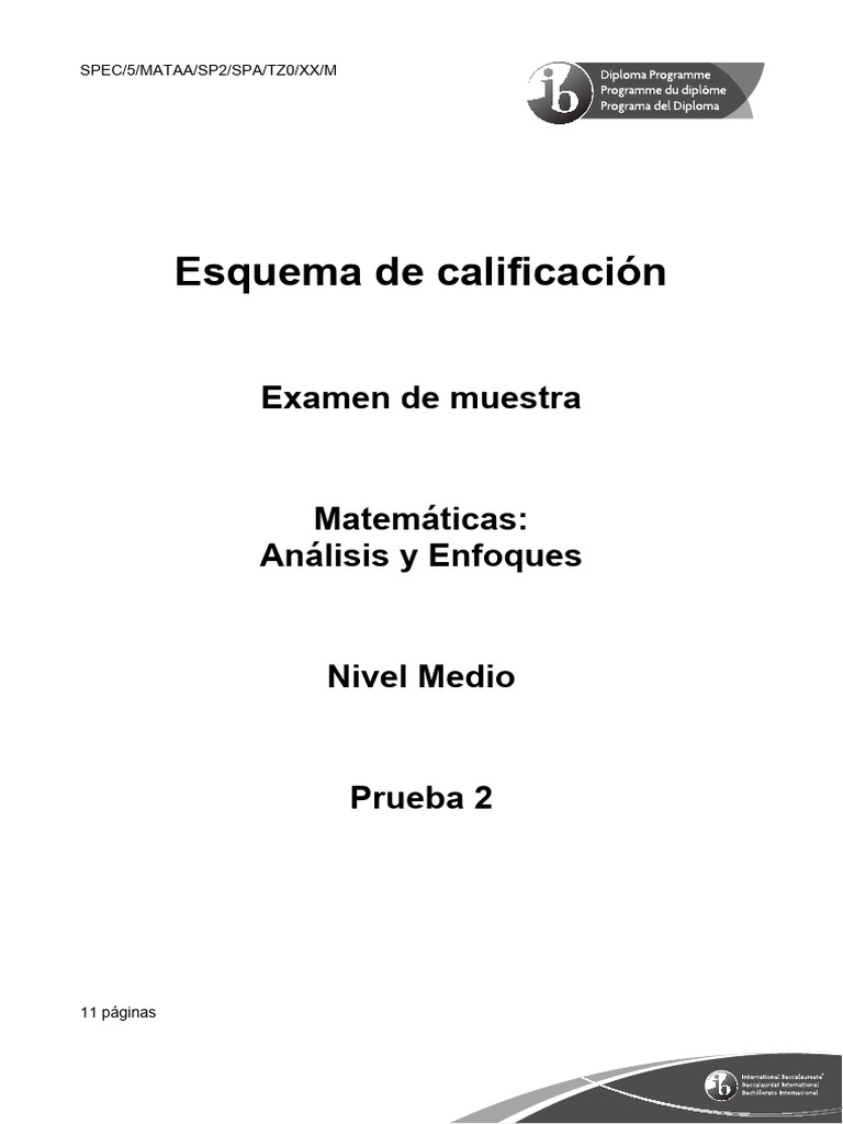 Prueba 2 soluciones muestra Matemáticas Análisis y Enfoques NM | PDF ... Prueba 2 soluciones muestra Matemáticas Análisis y Enfoques NM | PDF ...