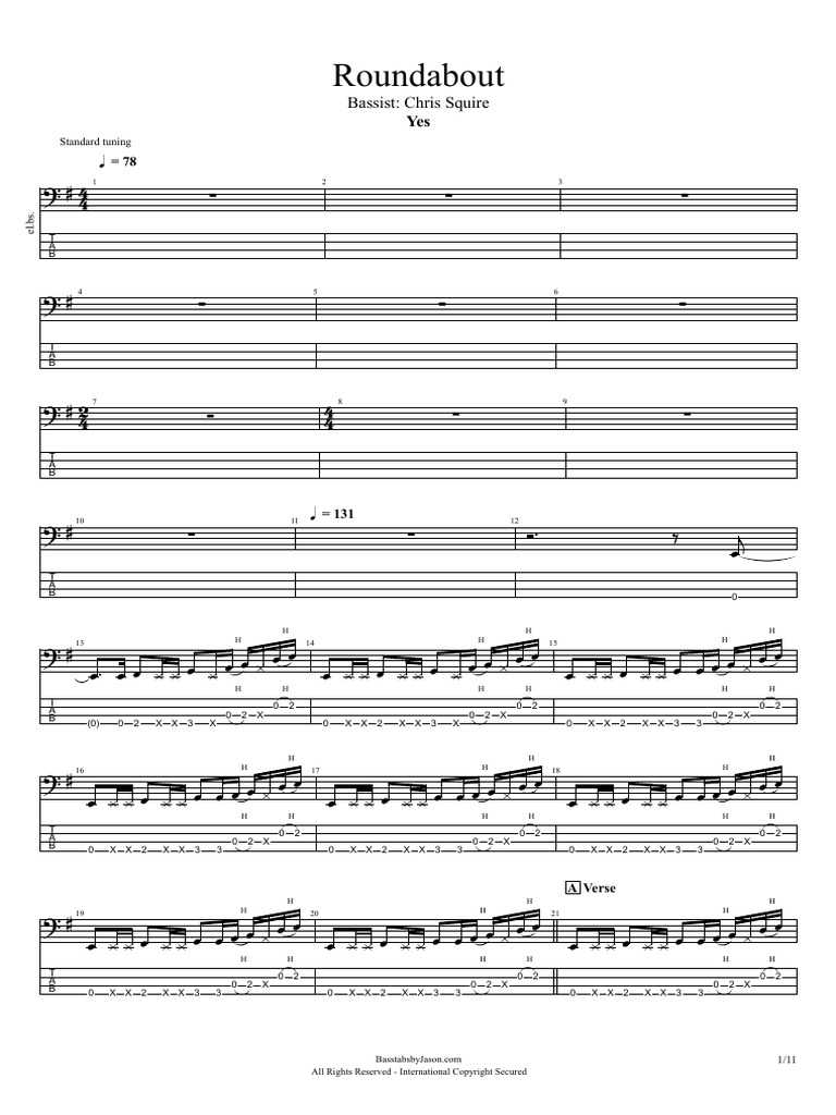 1 PDF Tab and Notation Files Yes Roundabout | PDF