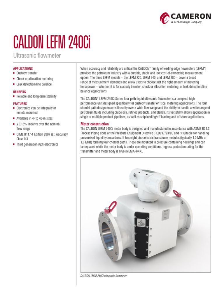 Caldon Lefm 240ci | PDF | Flow Measurement | Electrical Engineering