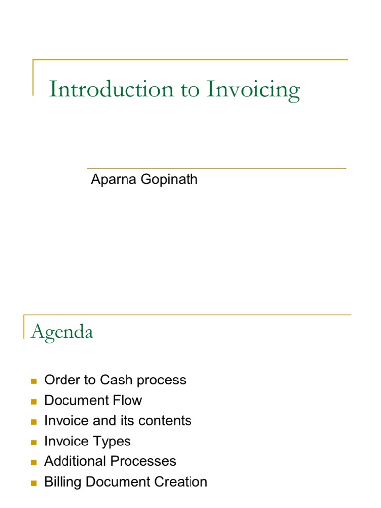 Introduction To Invoicing Process | PDF | Invoice | Payments