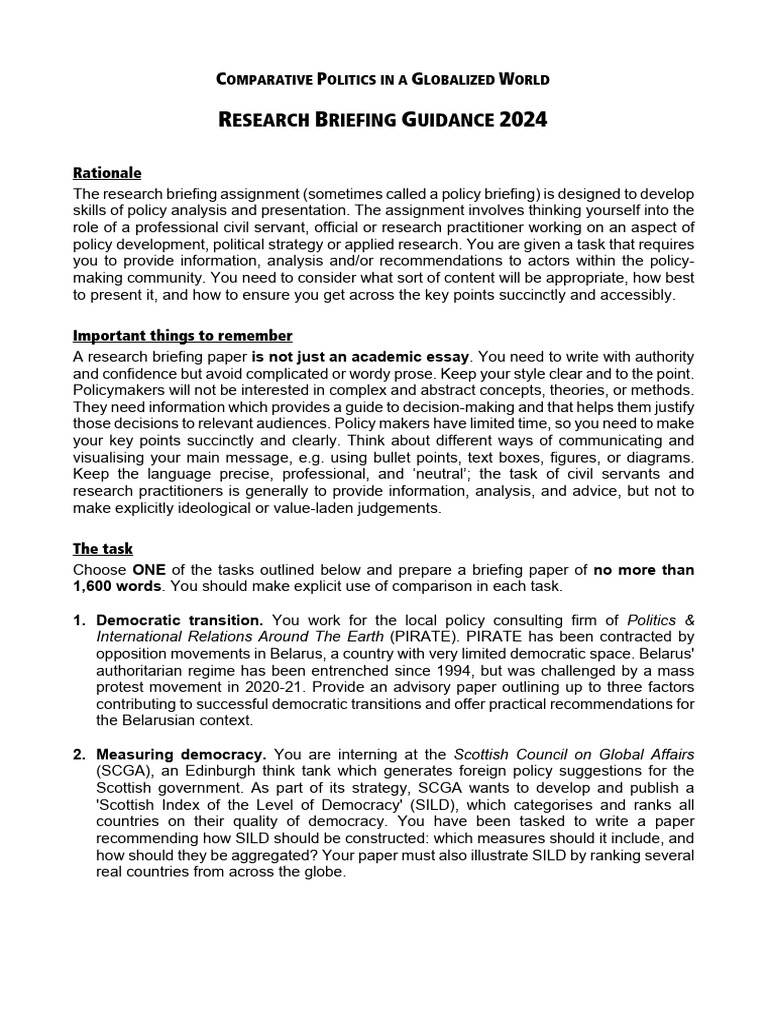 CPGW Briefing Paper Guidance 2024 | PDF | Democracy | Political Ideologies
