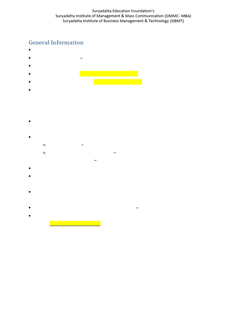 MBA SIP Guidelines 2023 25 Batch | PDF | Methodology | Statistics