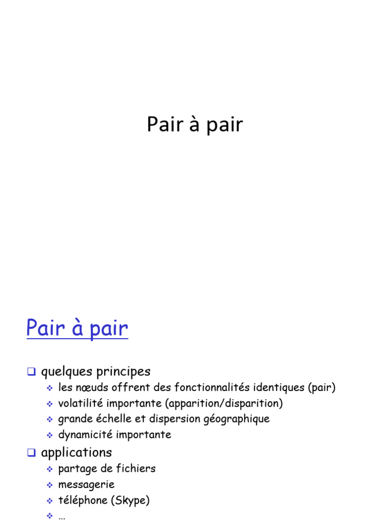 Pair À Pair Reseau | PDF | Peer To Peer | Internet Protocols
