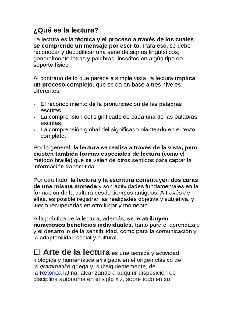Qué es la lectura | PDF | Comprensión lectora | Cognición