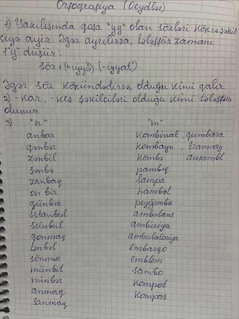 Orfoqrafiya Qeydlər | PDF