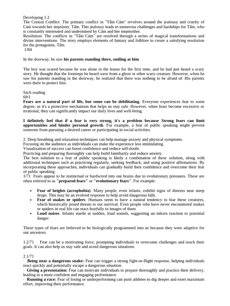 BT B2.2 | PDF | Adolescence | Fear