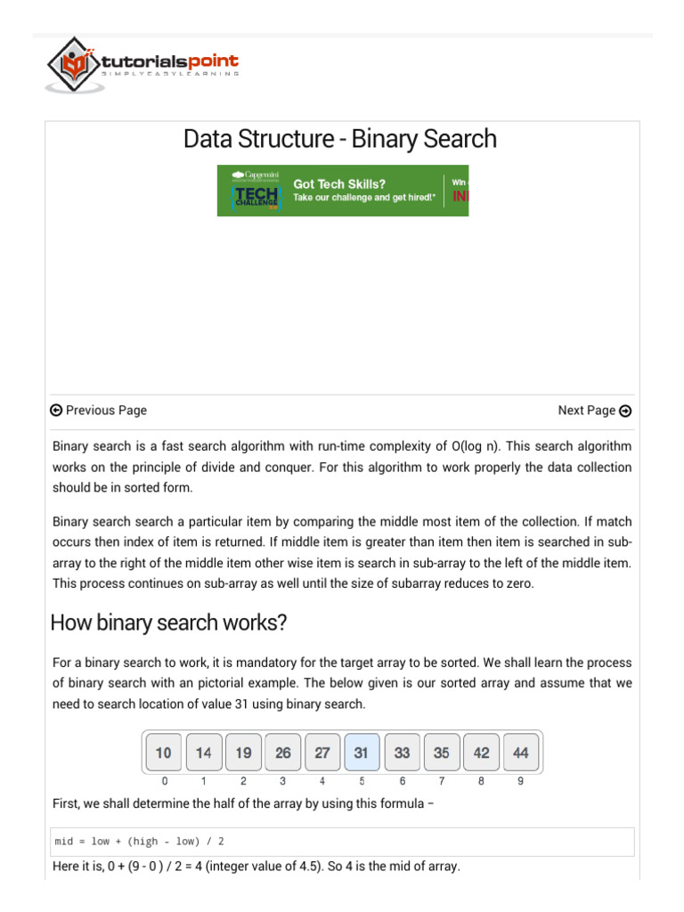 Data Structures & Algorithms Binary Search | PDF | Computer Science | Arithmetic