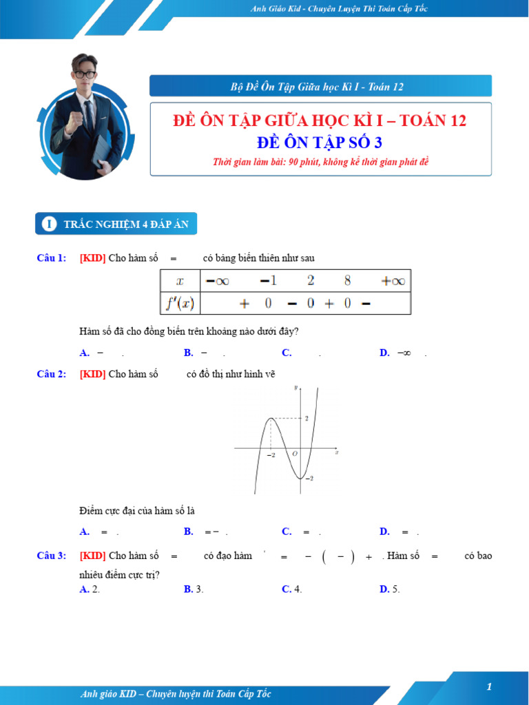 (Gki - Lớp 12) Đề Số 03 - Đề | PDF