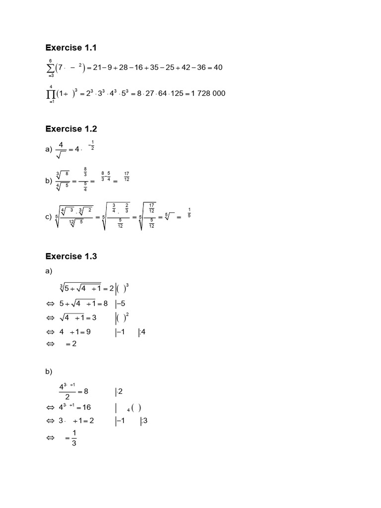 Exercises 1 Solution | PDF