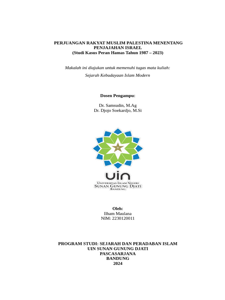 Perjuangan Rakyat Palestina Menentang Penjajahan Israel | PDF | Ilmu Sosial
