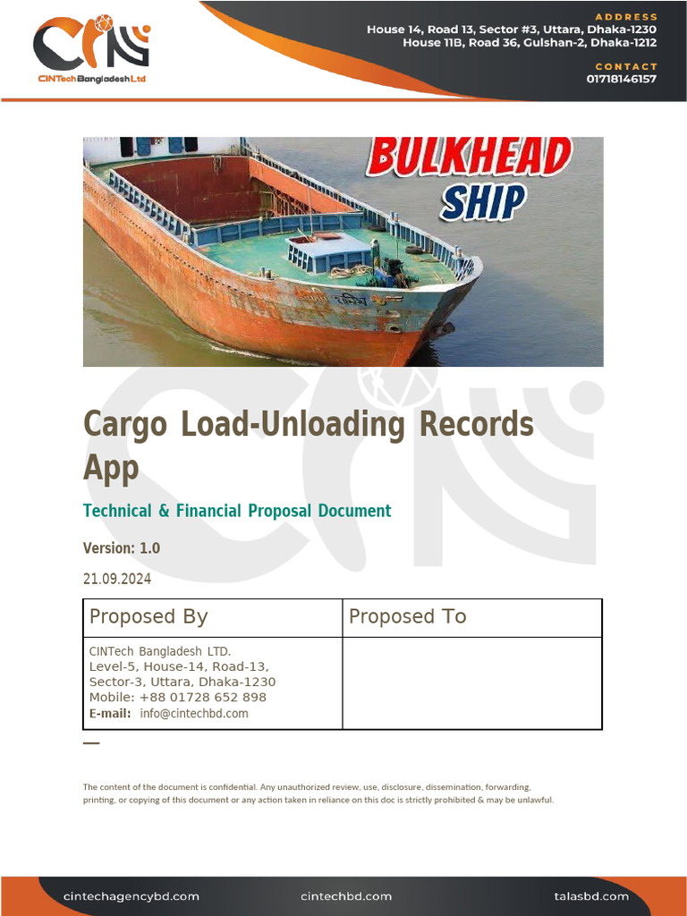 Proposal For Cargo Load-Unloading Records App Development - CINTech ...