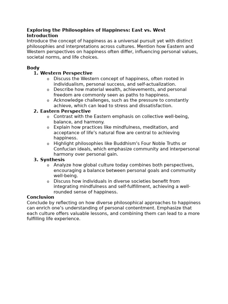 Exploring The Philosophies of Happiness | PDF