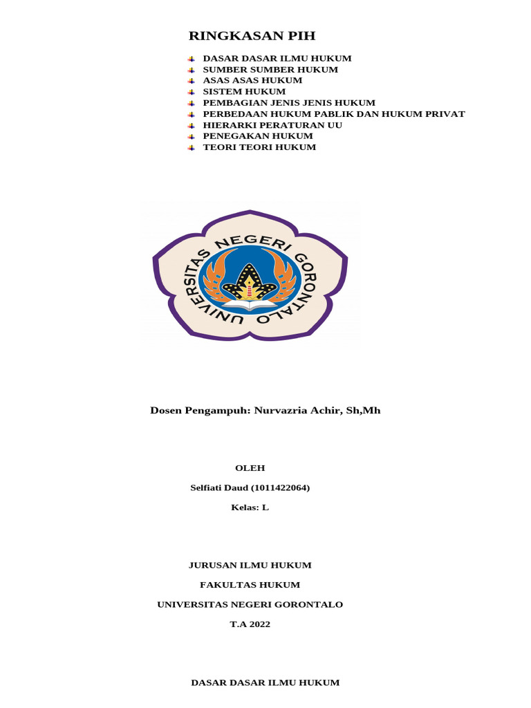 RINGKASAN PIH Selfiati | PDF | Hukum