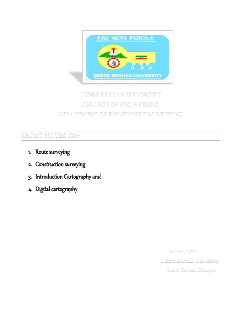 Surveying & Cartography Notes | PDF | Cartography | Geographic ...