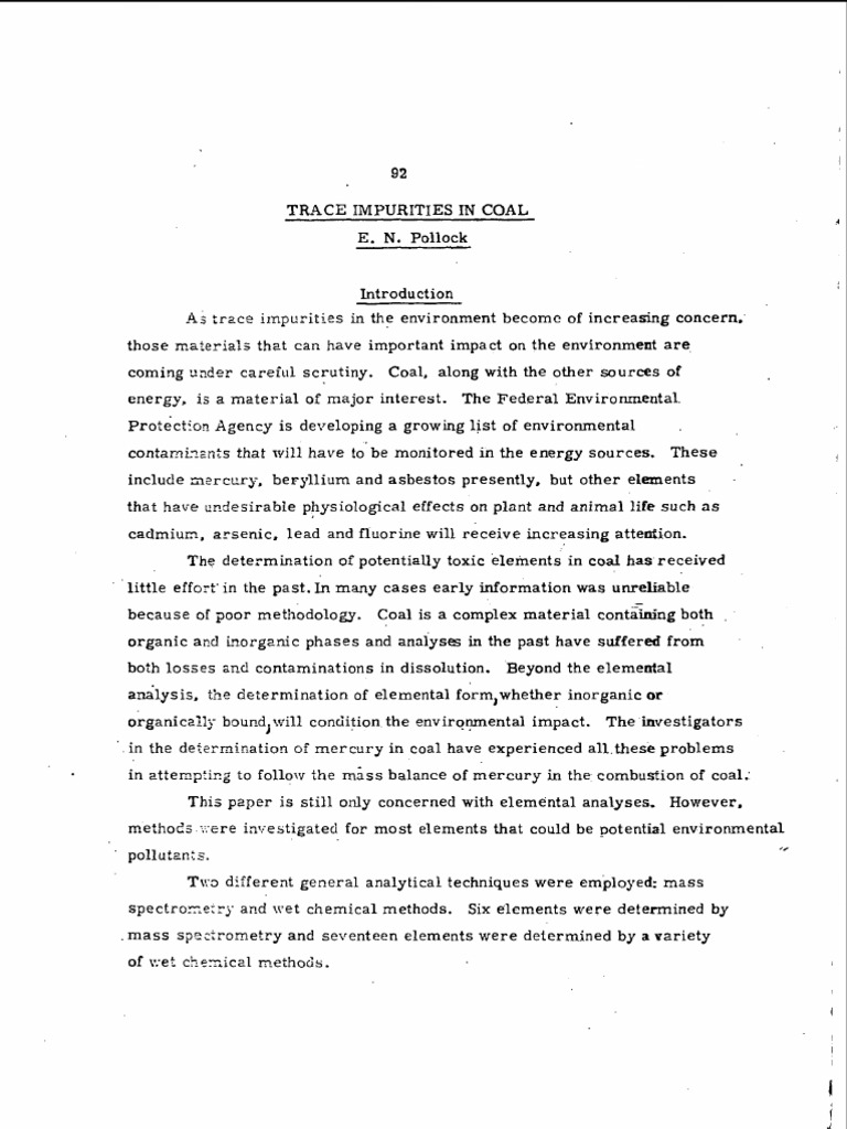 Analyzing Trace Impurities in Coal | PDF | Atomic Absorption ...