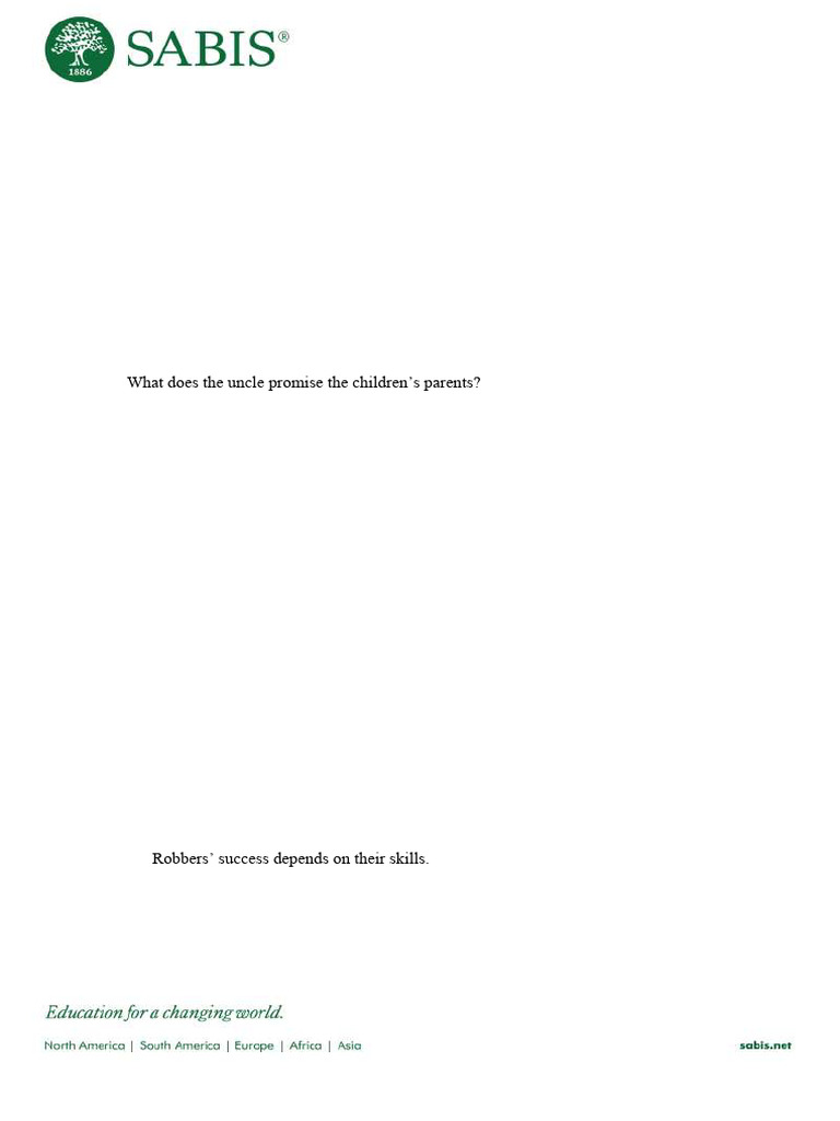 English Reading Level I: Literature Questions | PDF | Helen Keller ...