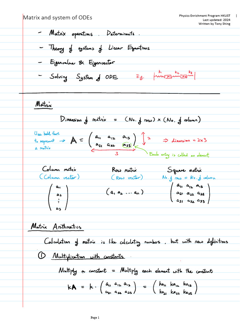 T04 Matrix ODE System | PDF
