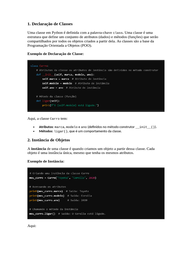 Classes e Objetos em Python: Guia Rápido | PDF | Computadores