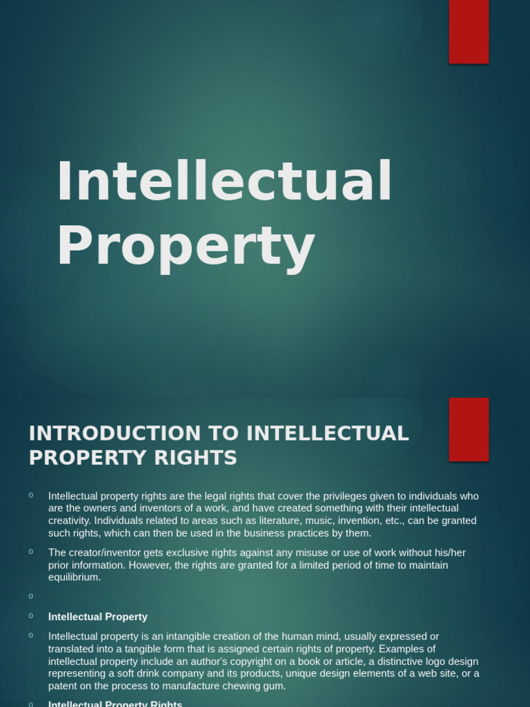 Understanding Intellectual Property Rights | PDF | Intellectual ...