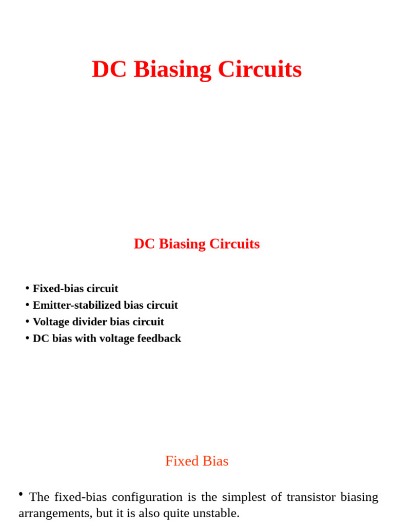 bjt biasing | PDF | Electrical Network | Electrical Circuits
