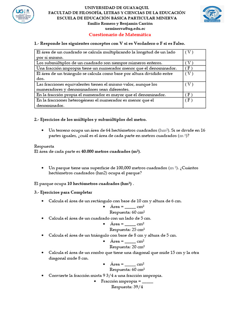 Cuestionario de Matemáticas Segundo Trimestre Sexto 2024 | PDF | Matemática Elemental | Matemáticas