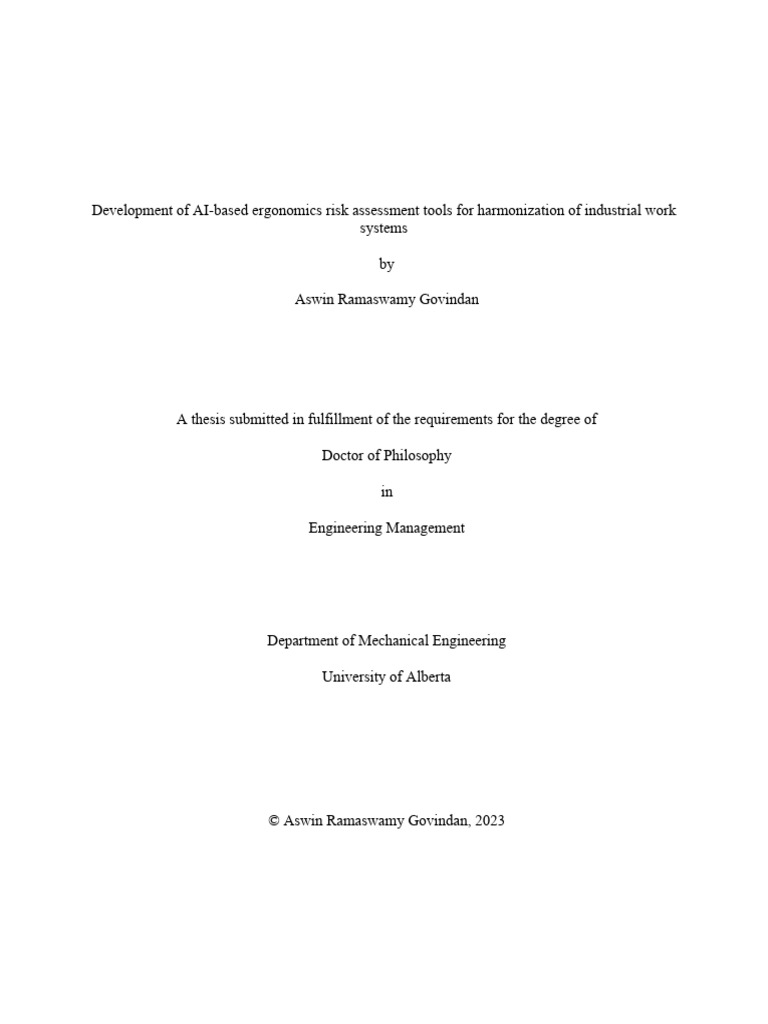 GOVIDAN-Development of AI-based Ergonomics Risk Assessment Tools For Harmonization of Industrial ...