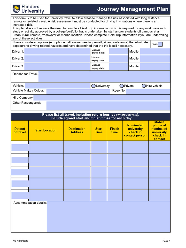 University Journey Management Plan | PDF | Transport | Safety