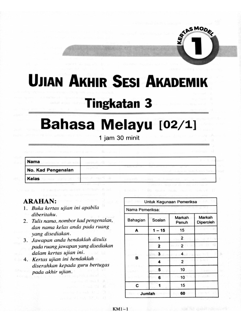 BM KERTAS 1 SET 1 PT3 | PDF