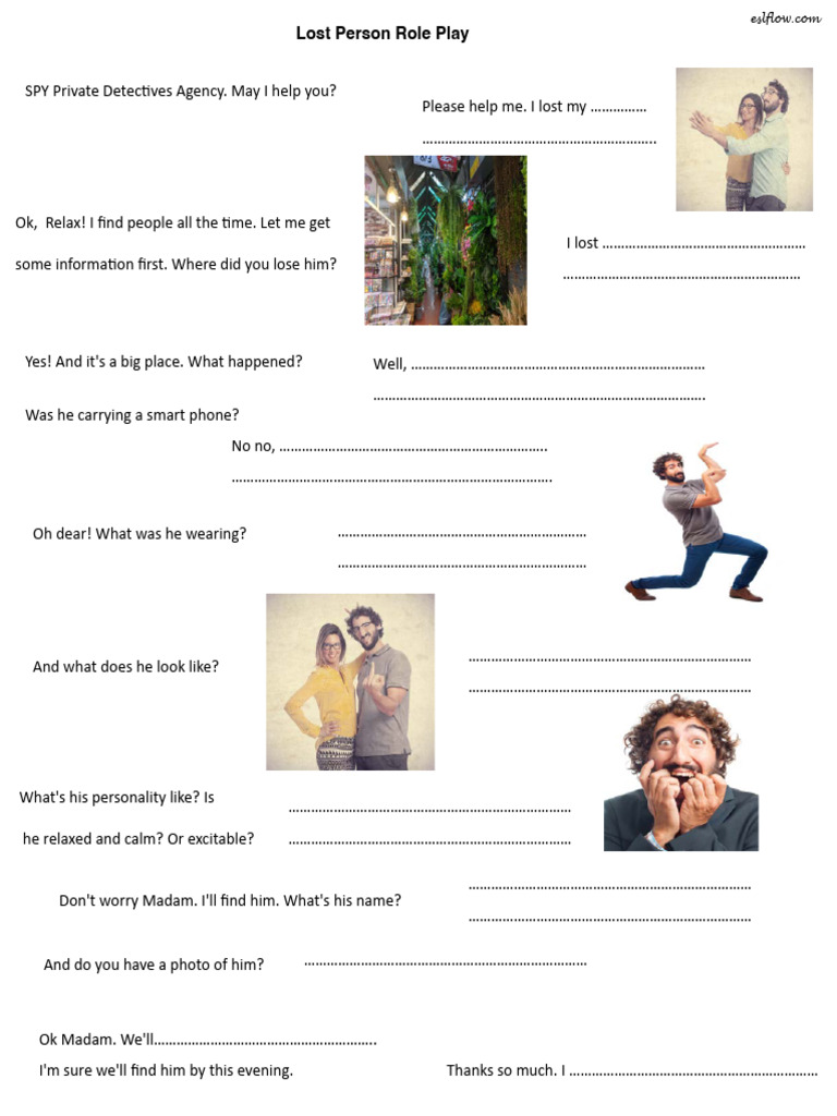 Lost Person Role Play Script | PDF | Games & Activities | Home & Garden