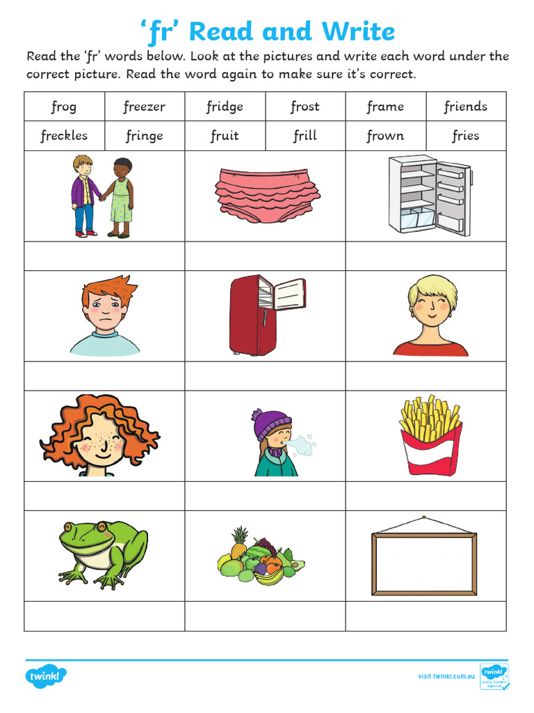 FR - Blend Read and Write Worksheet | PDF | Games & Activities | Home ...