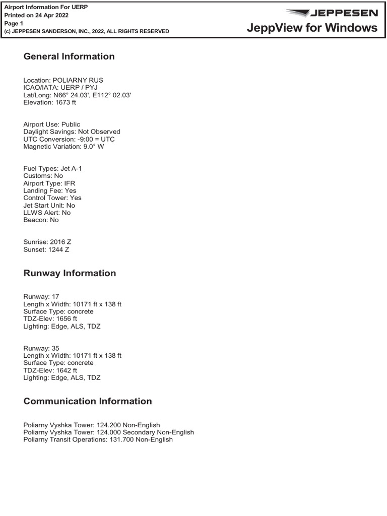 UERP | PDF | Atmospheric Pressure | Runway