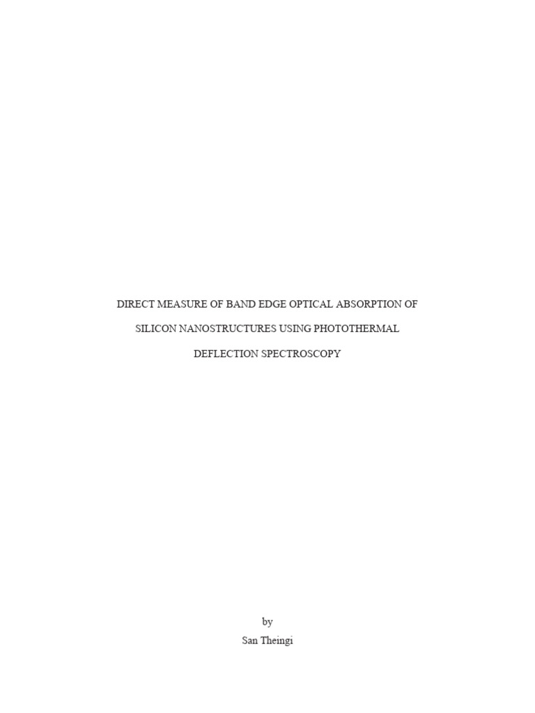 Direct Measure of Band Edge Op | PDF | Solar Cell | Band Gap