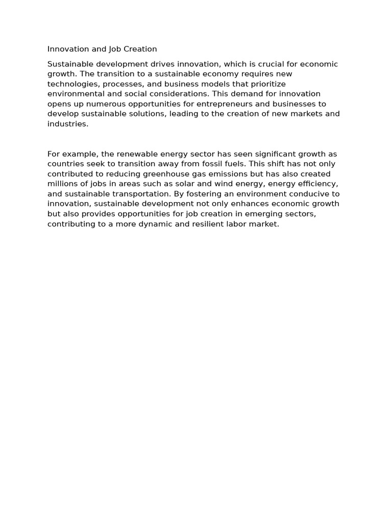 Innovation and Job Creation | PDF | Finance & Money Management