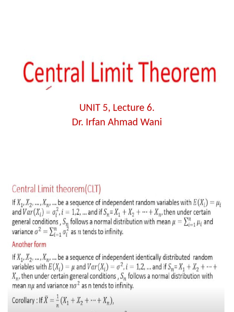 Central Limit Theorem | PDF