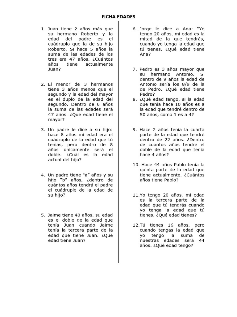 Ficha Edades | PDF