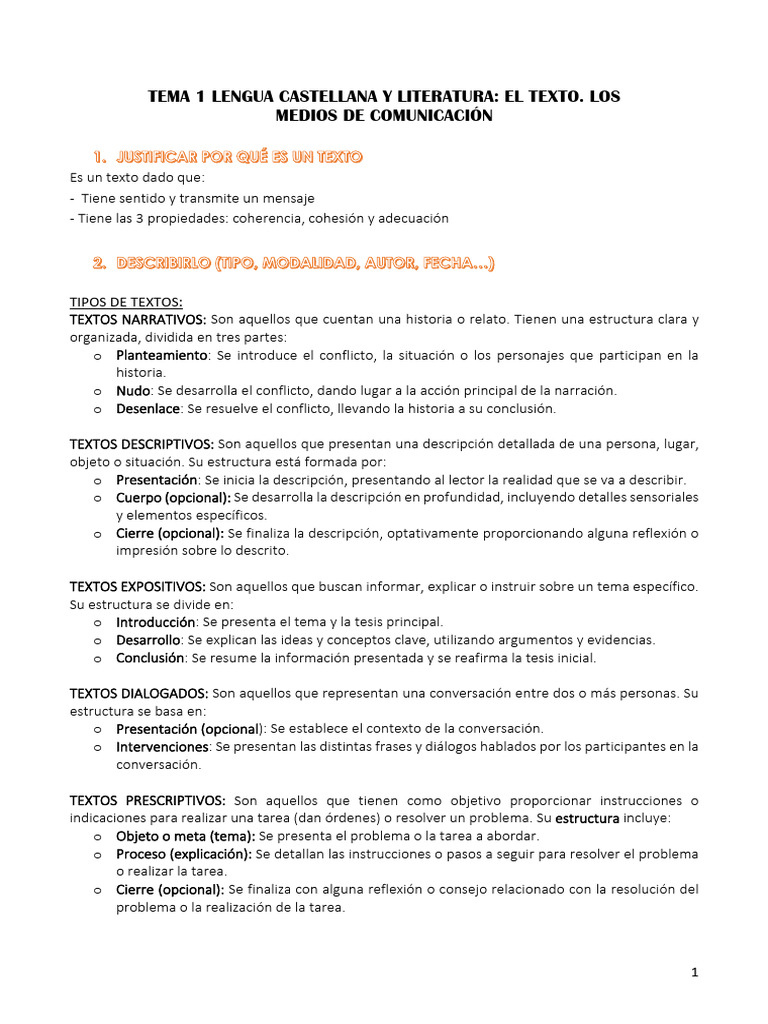 TEMA 1 LENGUA | PDF | Lingüística | Comunicación humana