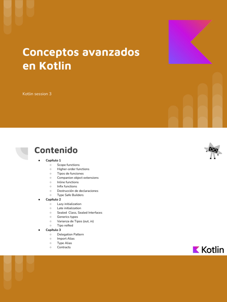 Kotlin - Avanzado | PDF | Lenguaje de programación | Función (Matemáticas)