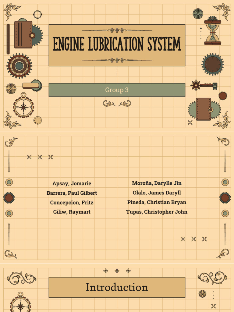 Group 3 - Engine Lubrication System | PDF | Lubricant | Pump