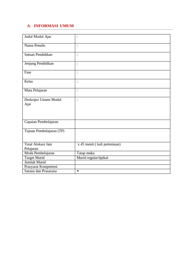 Format Modul Ajar SMK SAF 2425 Ok | PDF | Seni